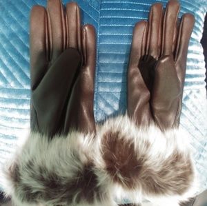 No brand | Other | Brand New With Tags Leather Rabbit Fur Gloves | Poshmark